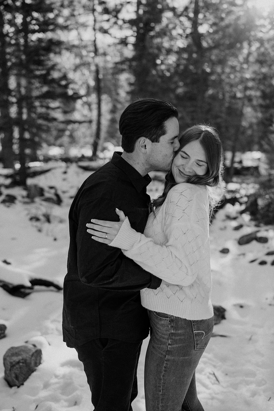 Snowy Mountain Engagement Photos in Angelus Oaks ...
