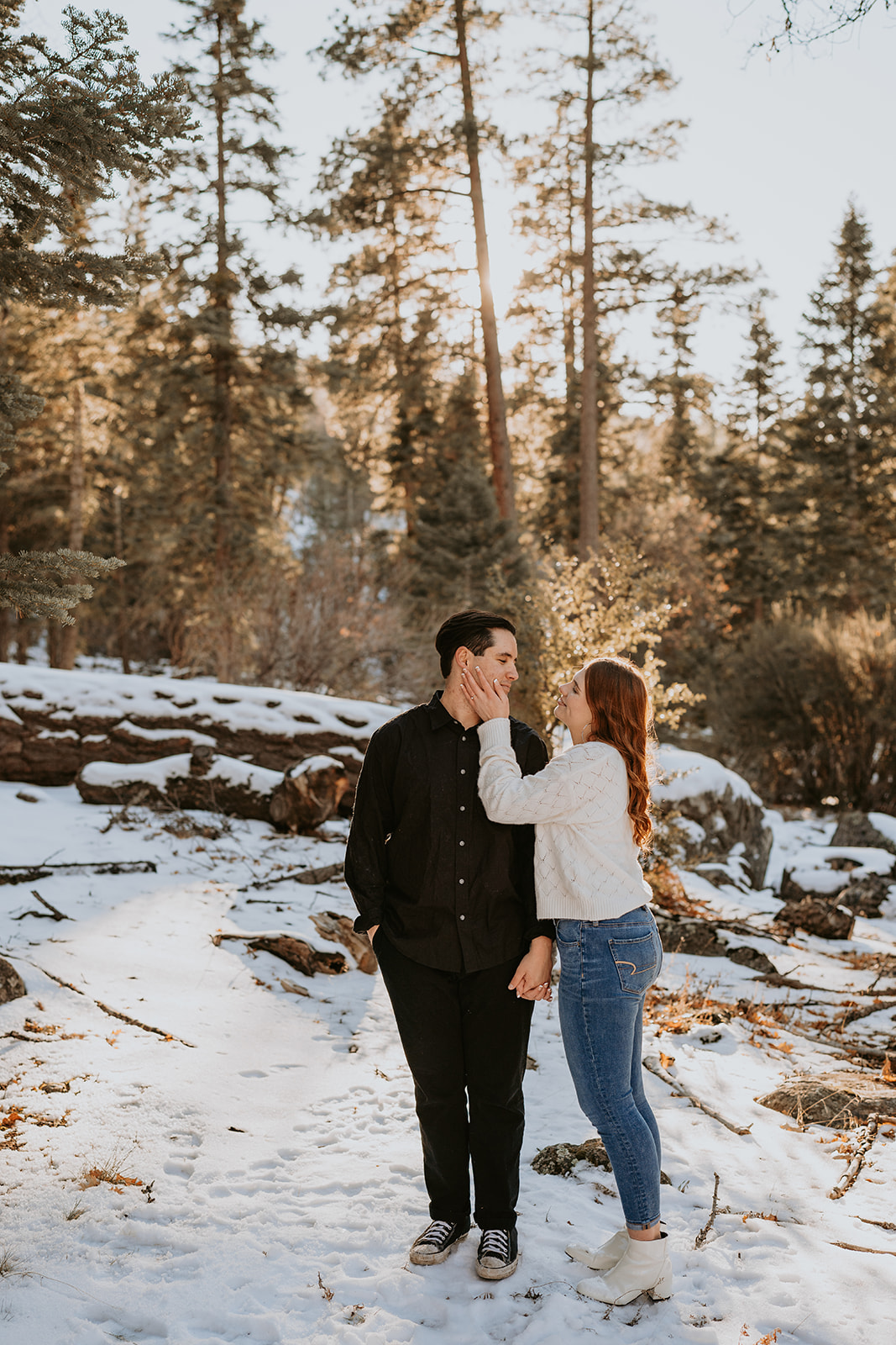 Snowy Mountain Engagement Photos in Angelus Oaks ...